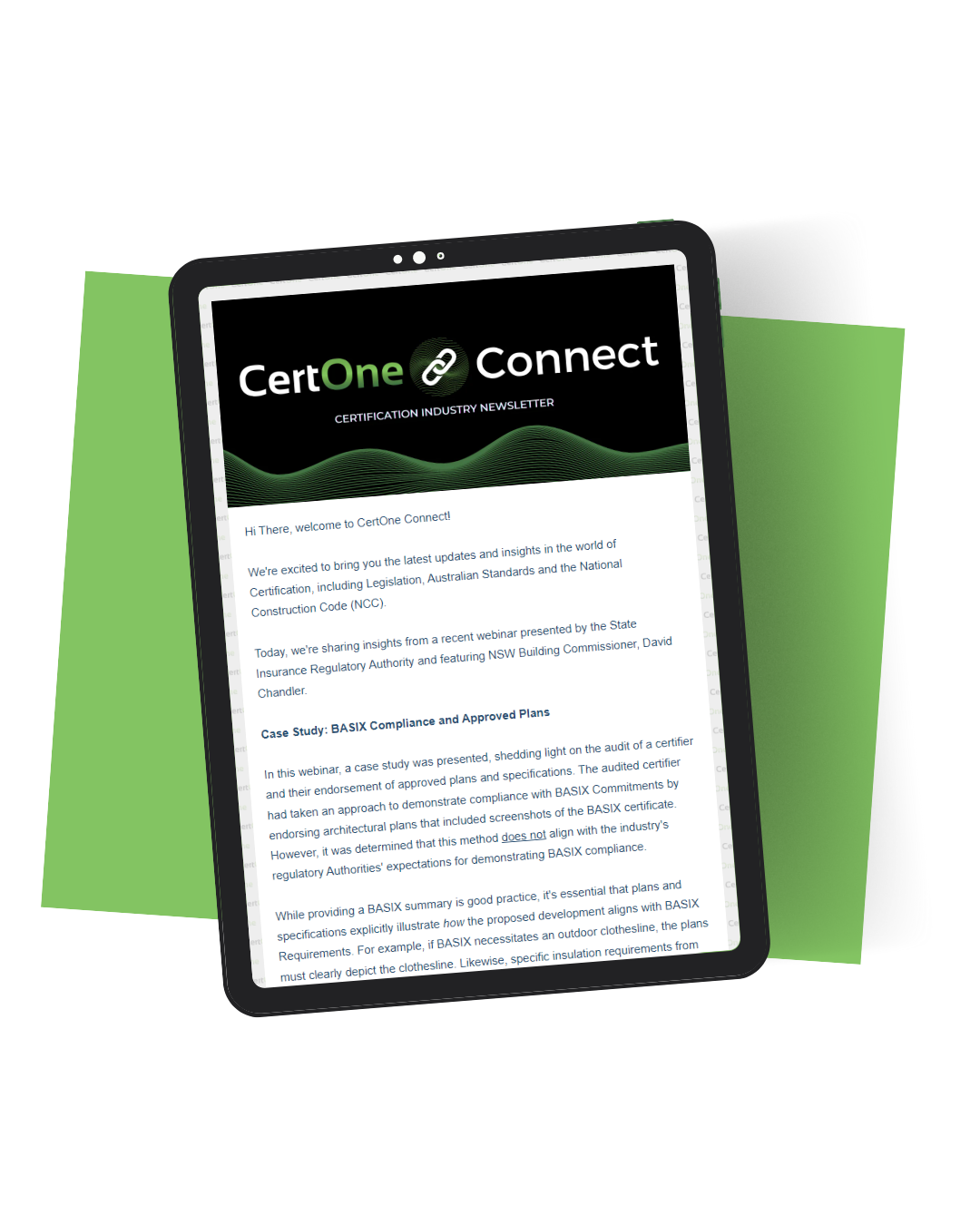 CertOne Connect Newsletter | CertOne Building Certifiers